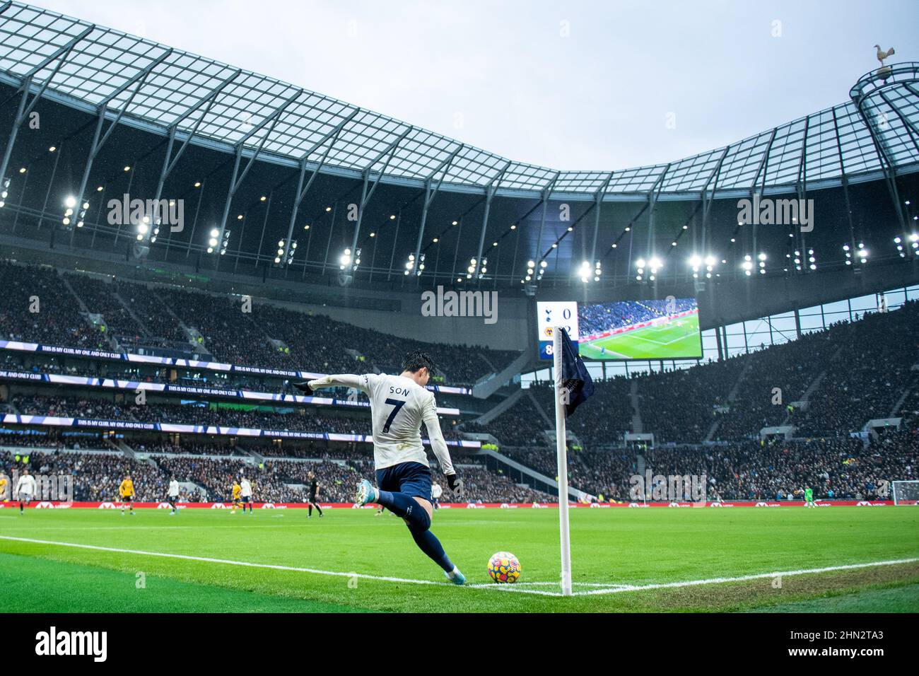 LONDON, ENGLAND - FEBRUARY 13: Son Heung-min of Tottenham Hotspur take ...