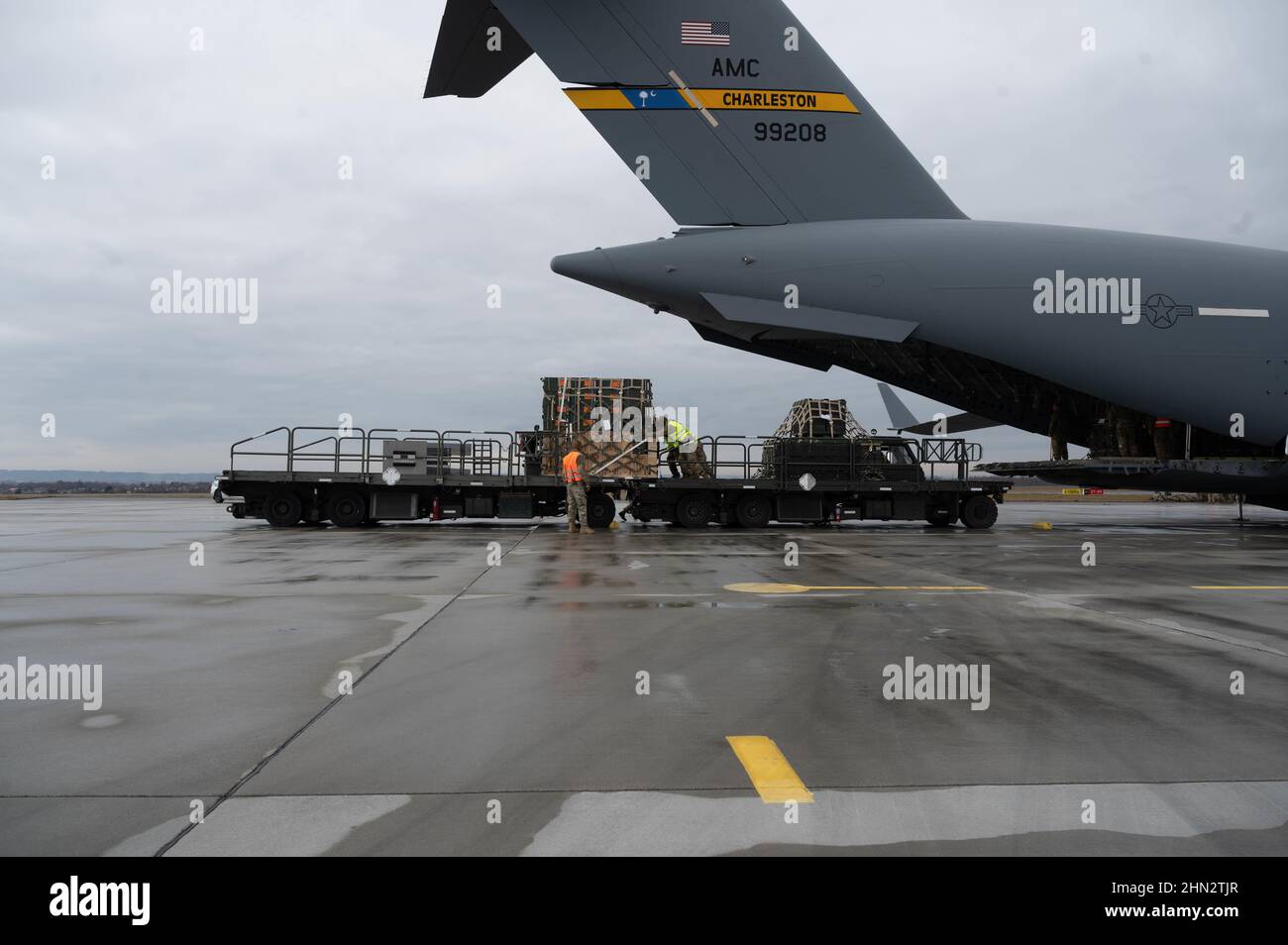 U.S. Air Force maintainers and aerial porters assigned to the 435th Air ...