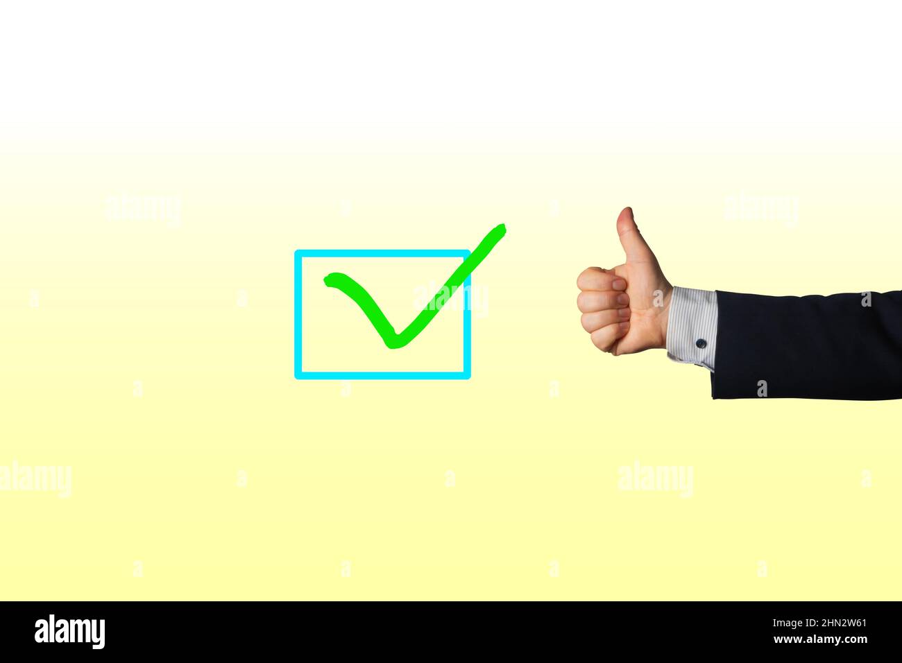 Success or completion concept. Checked off task on a checklist with a ...