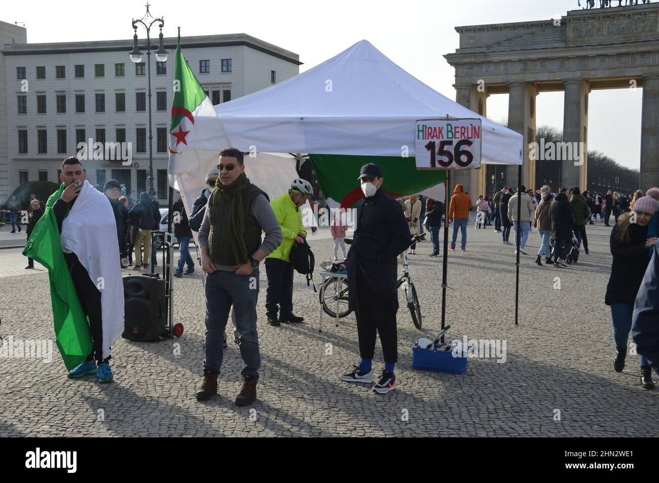 Rally against torture and violence in Algeria at Pariser Platz near the ...