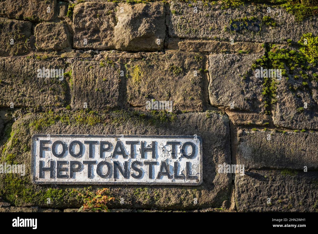 Footpath to Heptonstall Sign in Hebden Bridge, Calderdale. West ...