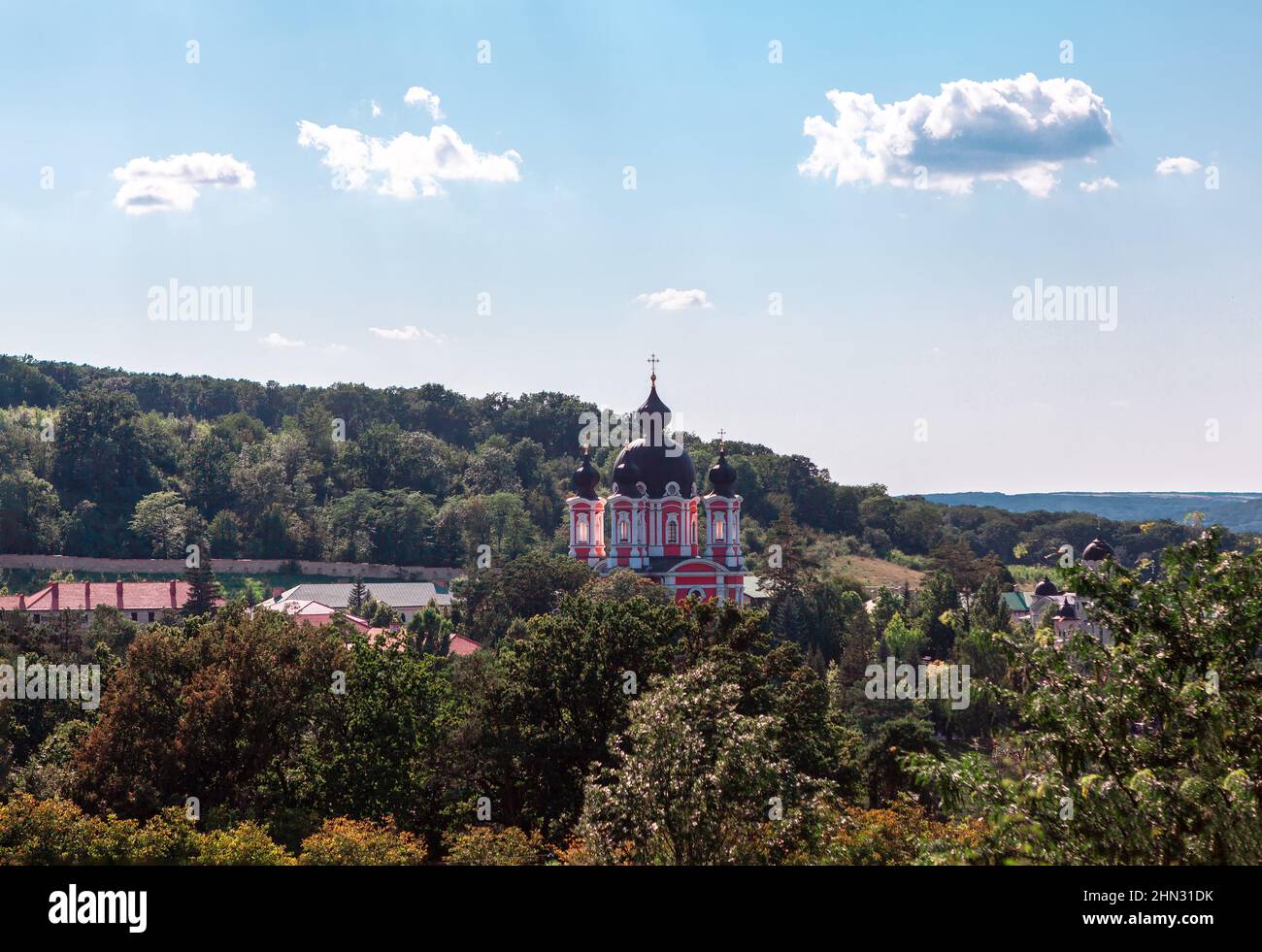 Natural scenery with church . Monastery Curchi in Moldova Stock Photo ...