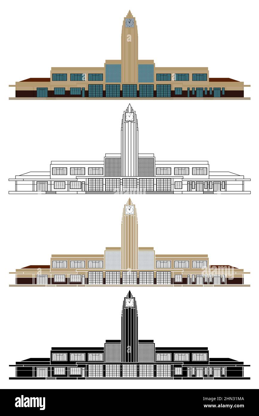 Railway station in building Cut Out Stock Images & Pictures - Alamy