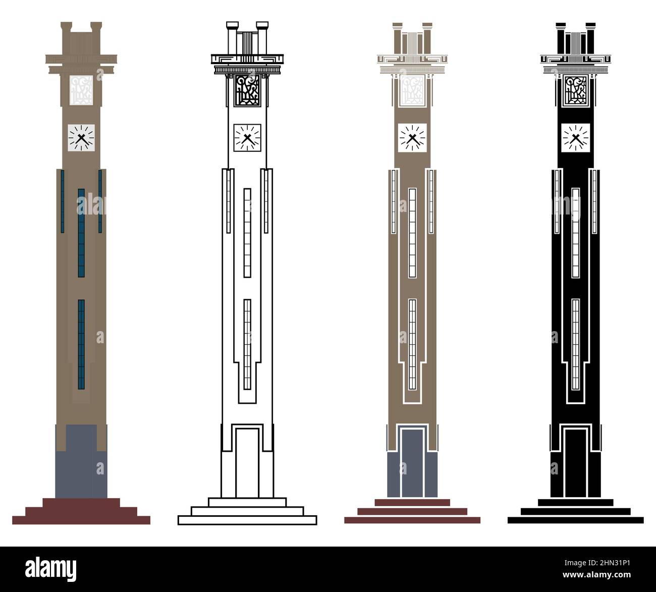 Clock tower square Cut Out Stock Images & Pictures - Alamy