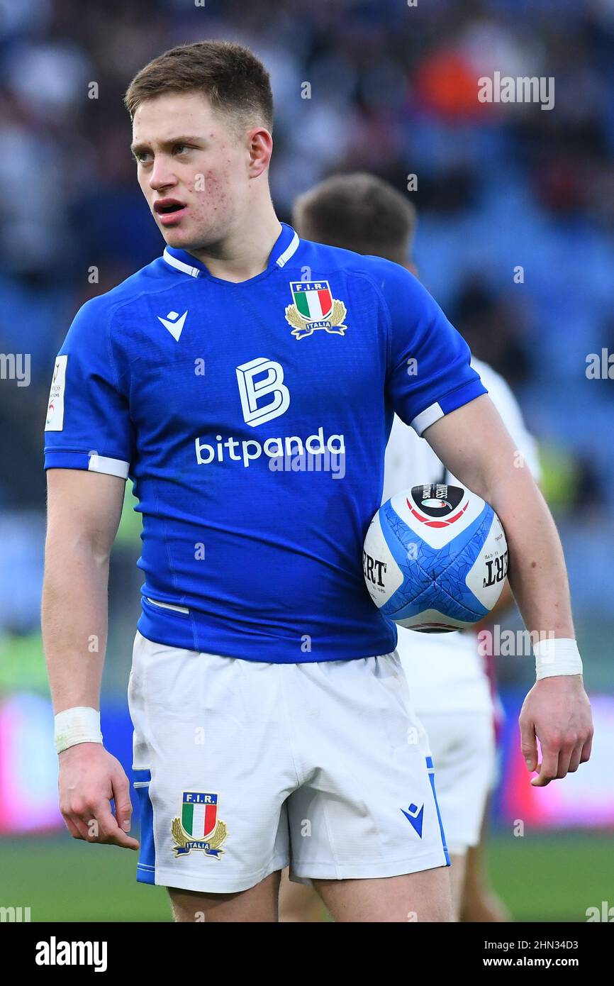 Rome, Italy. 13th Feb, 2022. Stephen Varney of Italy during 6 Nations ...