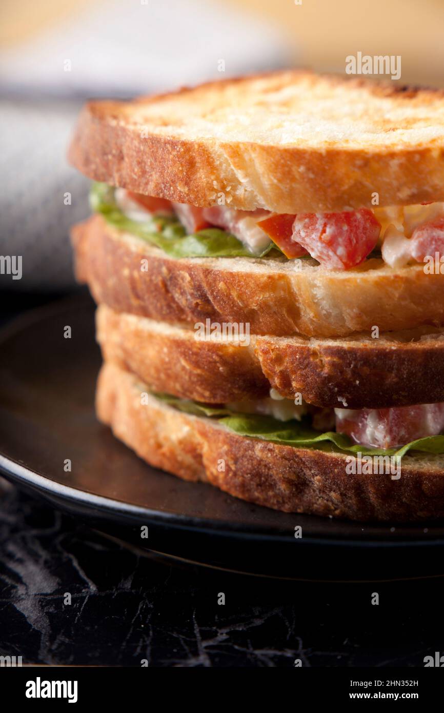 Salad sandwich stack Stock Photo - Alamy