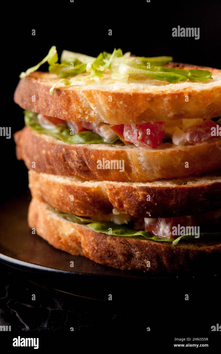 Salad sandwich stack Stock Photo - Alamy
