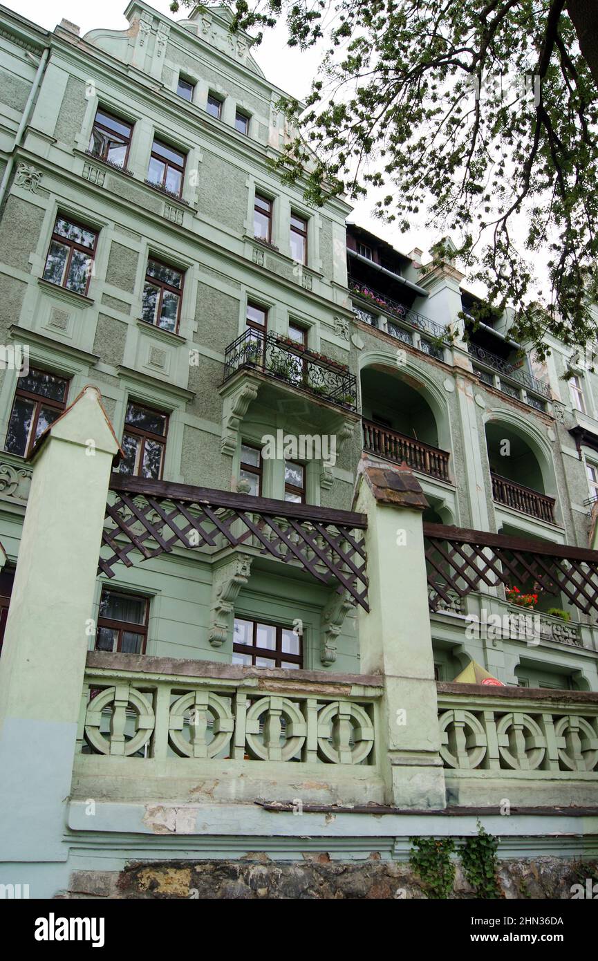 Turn of the 20th century modernism styled residential building, partial ...
