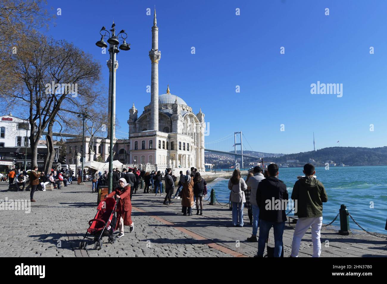 Istanbul, Turkey. 11th Feb, 2022. People visit the Bosphorus Strait in ...