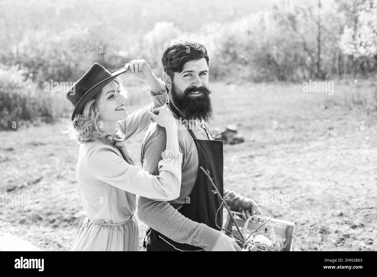 Happy organic farmers Black and White Stock Photos & Images - Alamy
