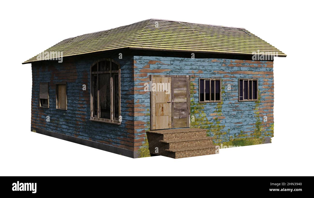 Old abandoned rural building Cut Out Stock Images & Pictures - Alamy