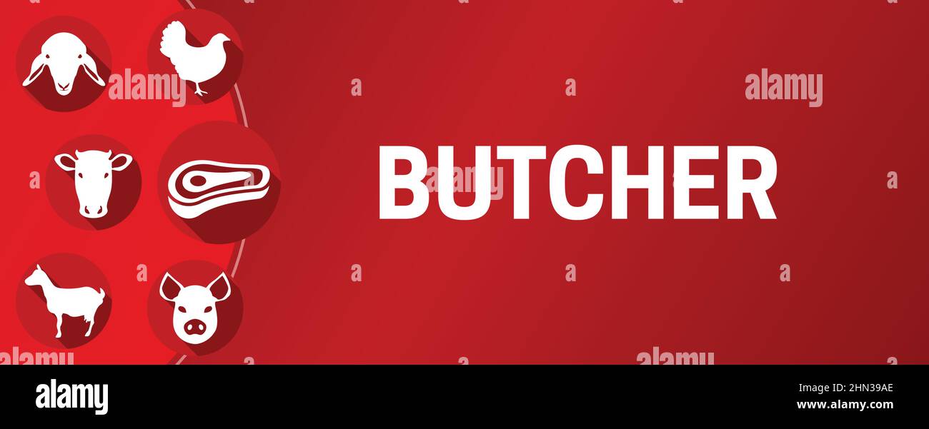 Butcher Shop Banner Illustration Background Stock Vector Image & Art ...