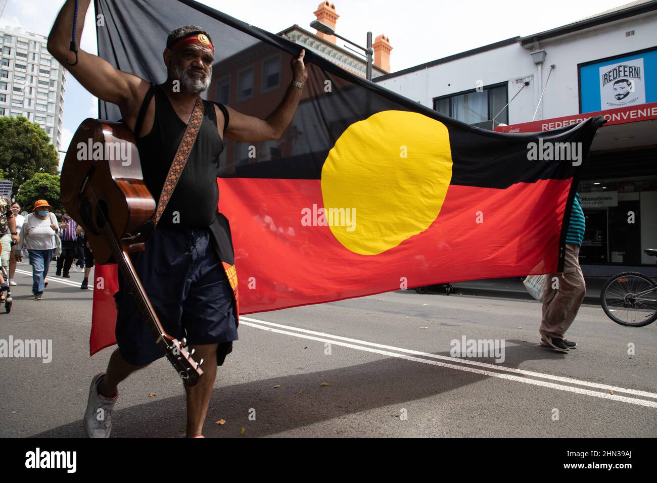Sydney, Australia. 14 February 2022. Supporters assembled in TJ Hickey ...