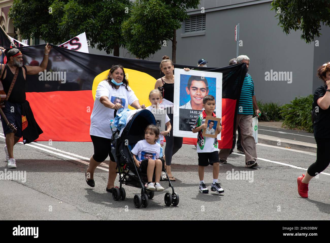 Sydney, Australia. 14 February 2022. Supporters assembled in TJ Hickey ...