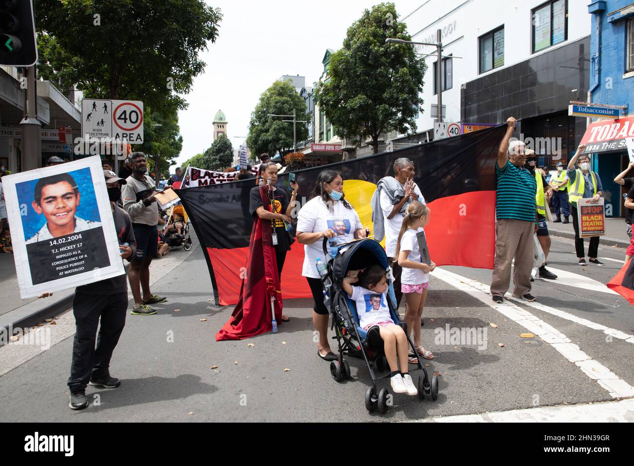 Sydney, Australia. 14 February 2022. Supporters assembled in TJ Hickey ...