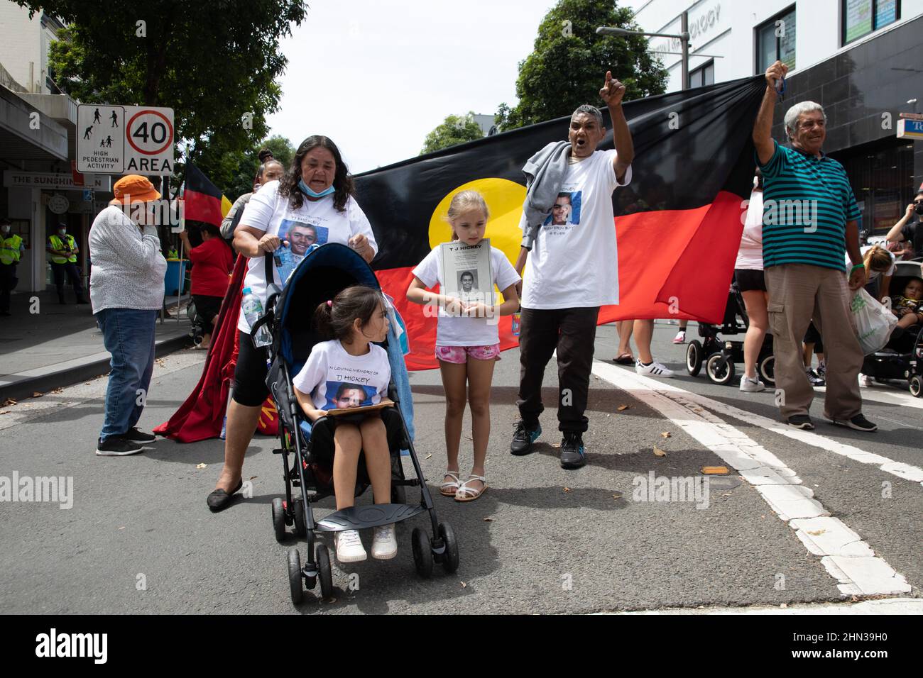 Sydney, Australia. 14 February 2022. Supporters assembled in TJ Hickey ...