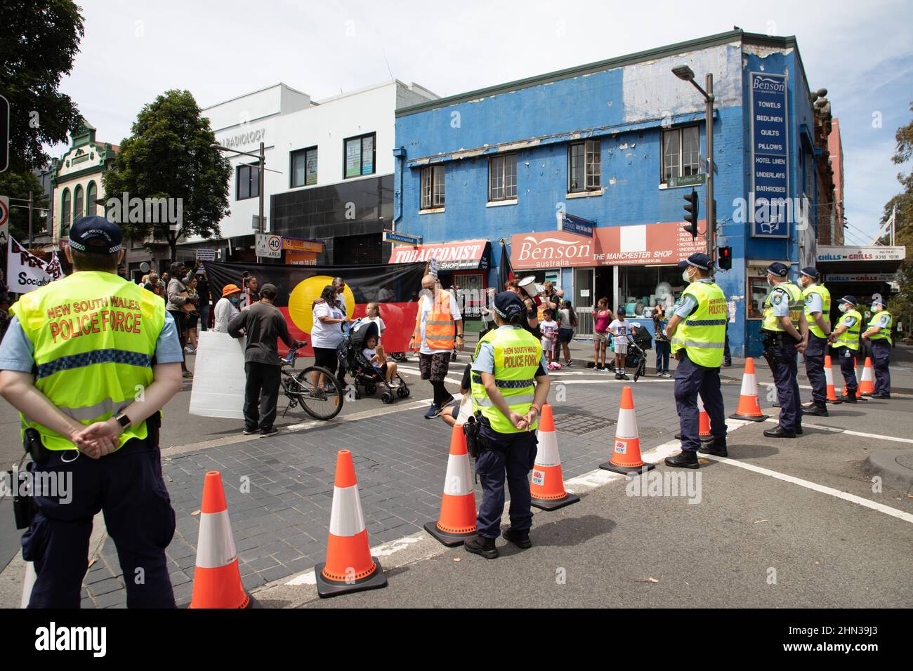 Sydney, Australia. 14 February 2022. Supporters assembled in TJ Hickey ...