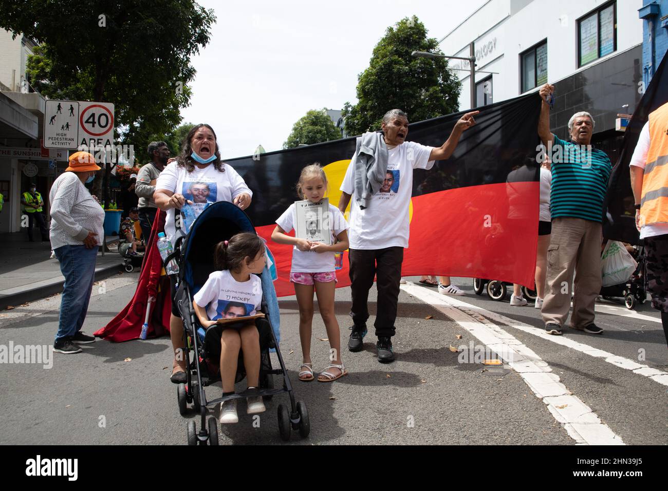 Sydney, Australia. 14 February 2022. Supporters assembled in TJ Hickey ...
