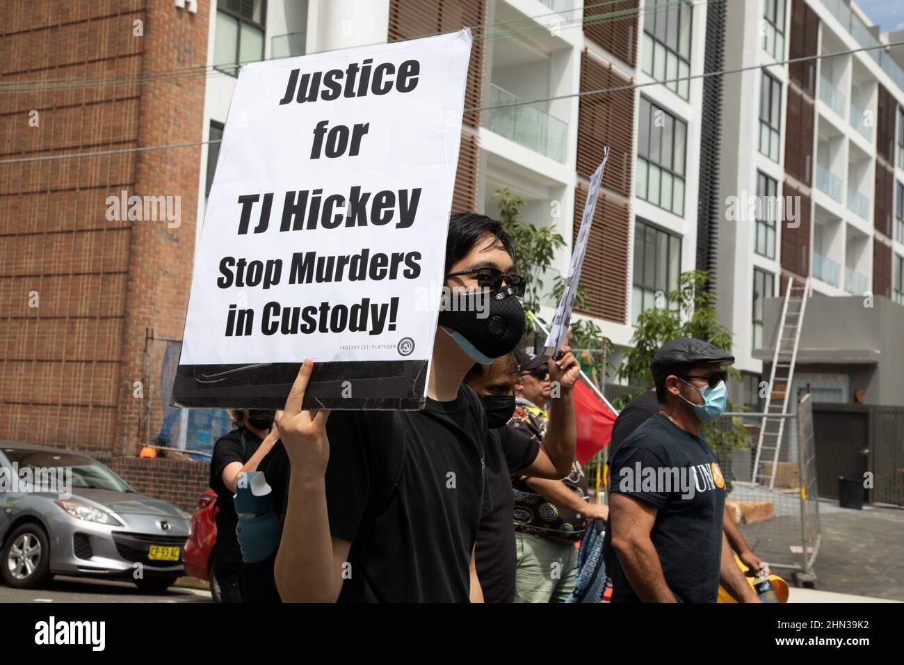Sydney, Australia. 14 February 2022. Supporters assembled in TJ Hickey ...