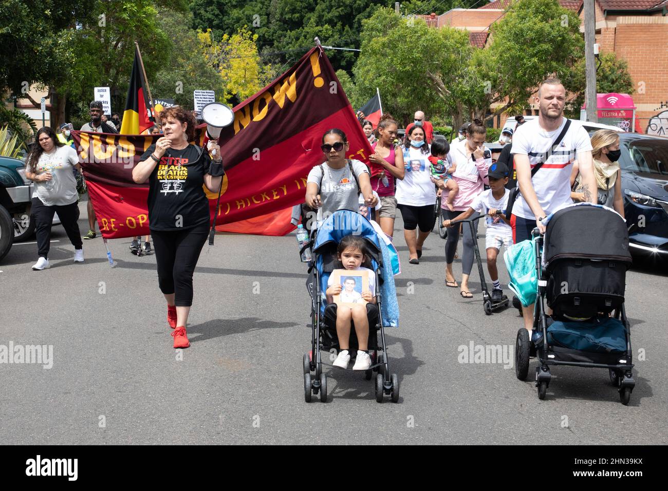 Sydney, Australia. 14 February 2022. Supporters assembled in TJ Hickey ...