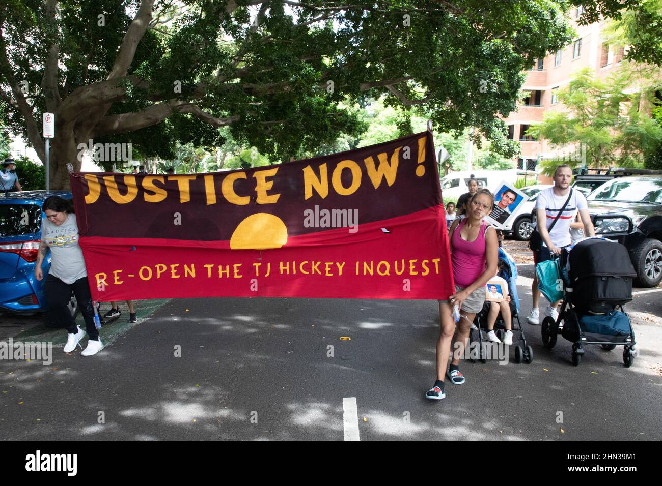 Sydney, Australia. 14 February 2022. Supporters assembled in TJ Hickey ...