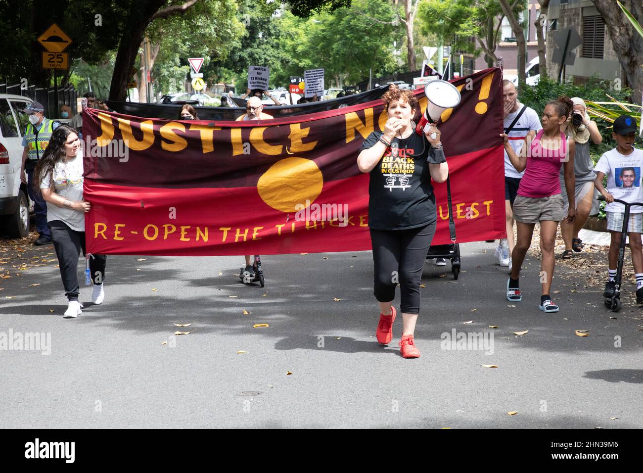 Sydney, Australia. 14 February 2022. Supporters assembled in TJ Hickey ...