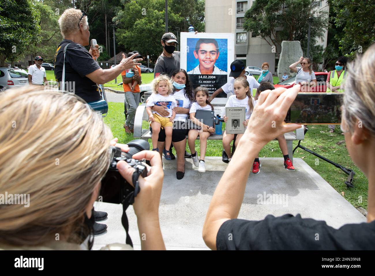Sydney, Australia. 14 February 2022. Supporters assembled in TJ Hickey ...