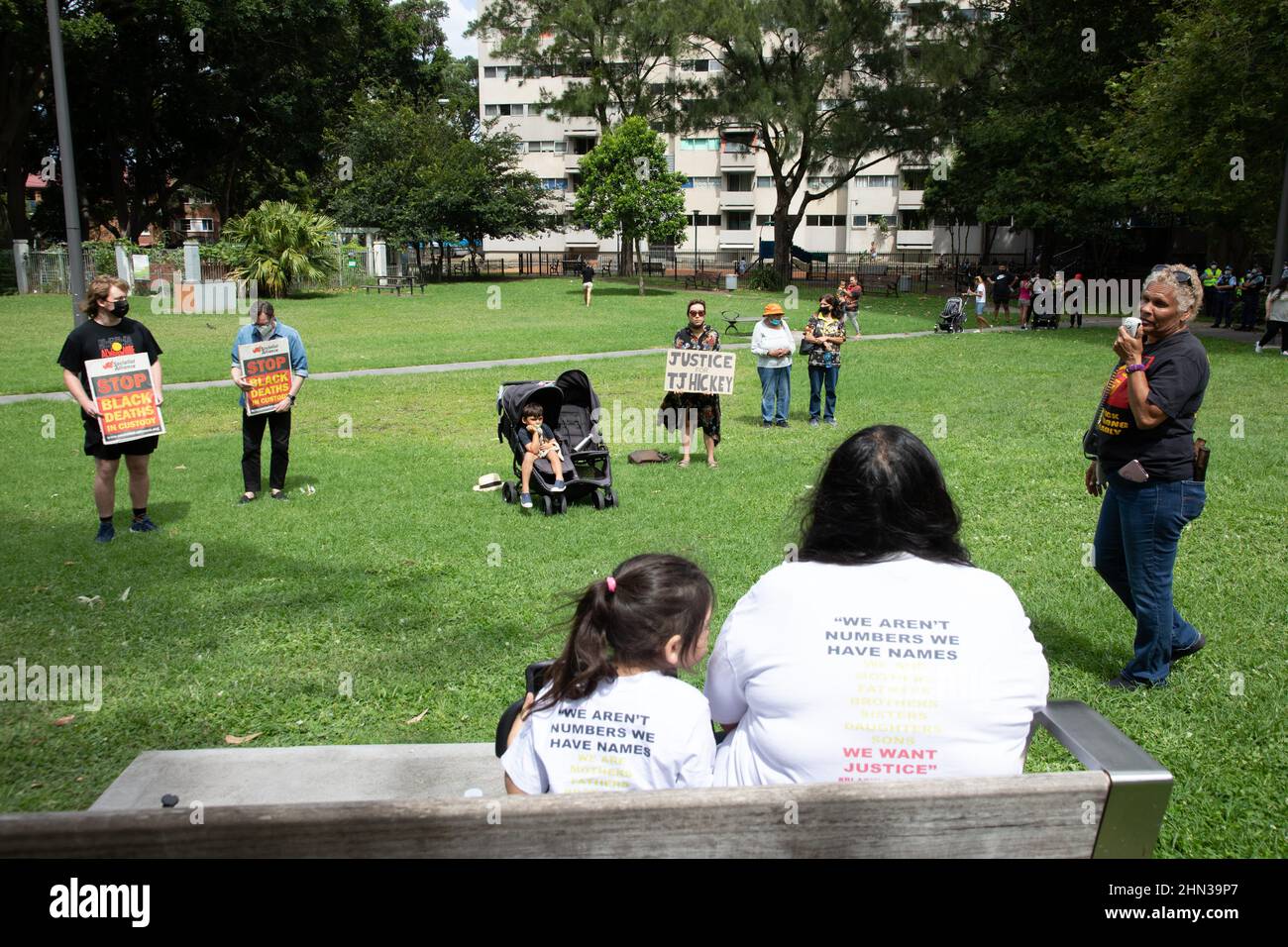 Sydney, Australia. 14 February 2022. Supporters assembled in TJ Hickey ...