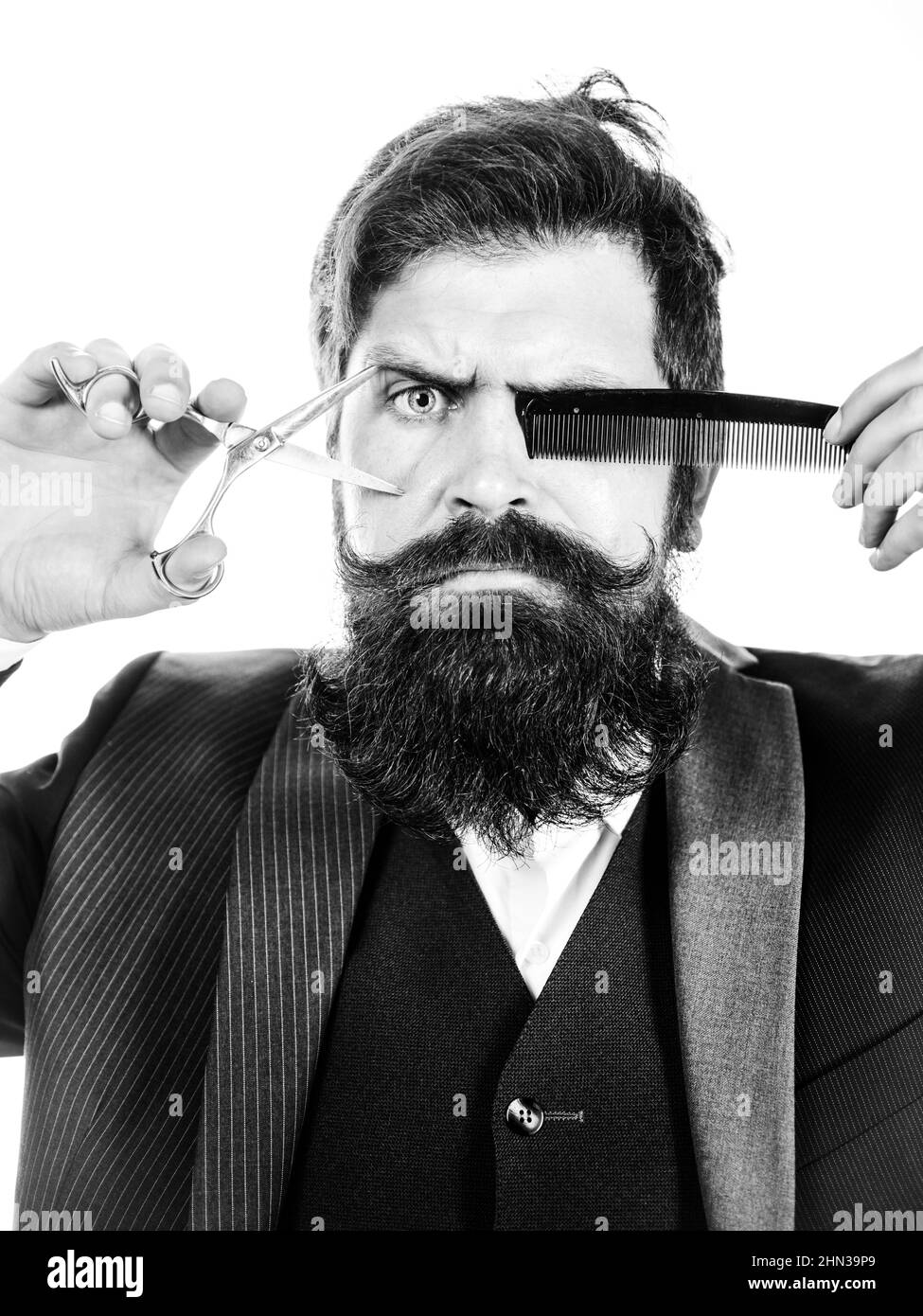 Bearded Man Portrait Of Man With Long Beard And Moustache Retro