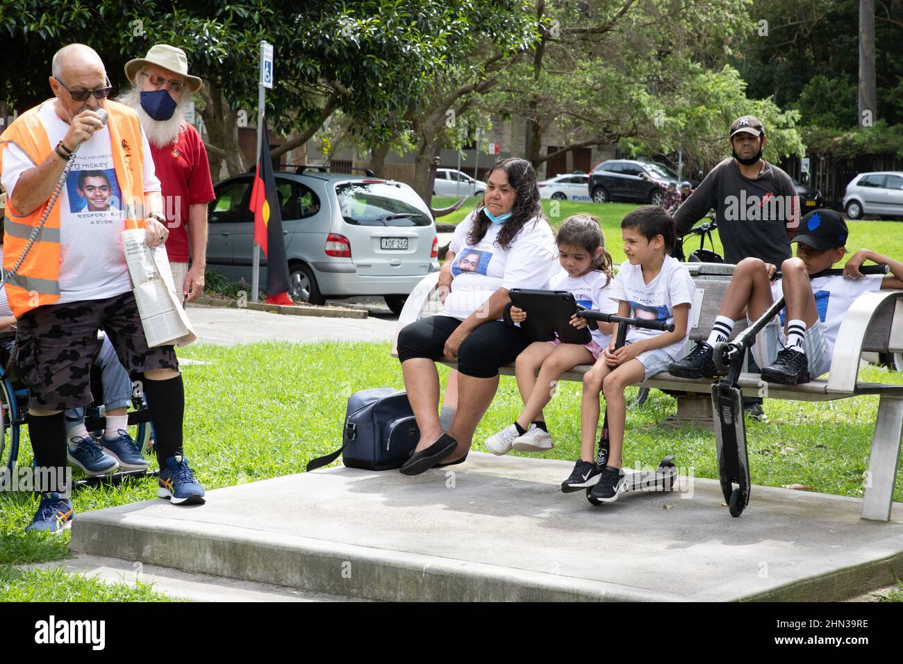 Sydney, Australia. 14 February 2022. Supporters assembled in TJ Hickey ...
