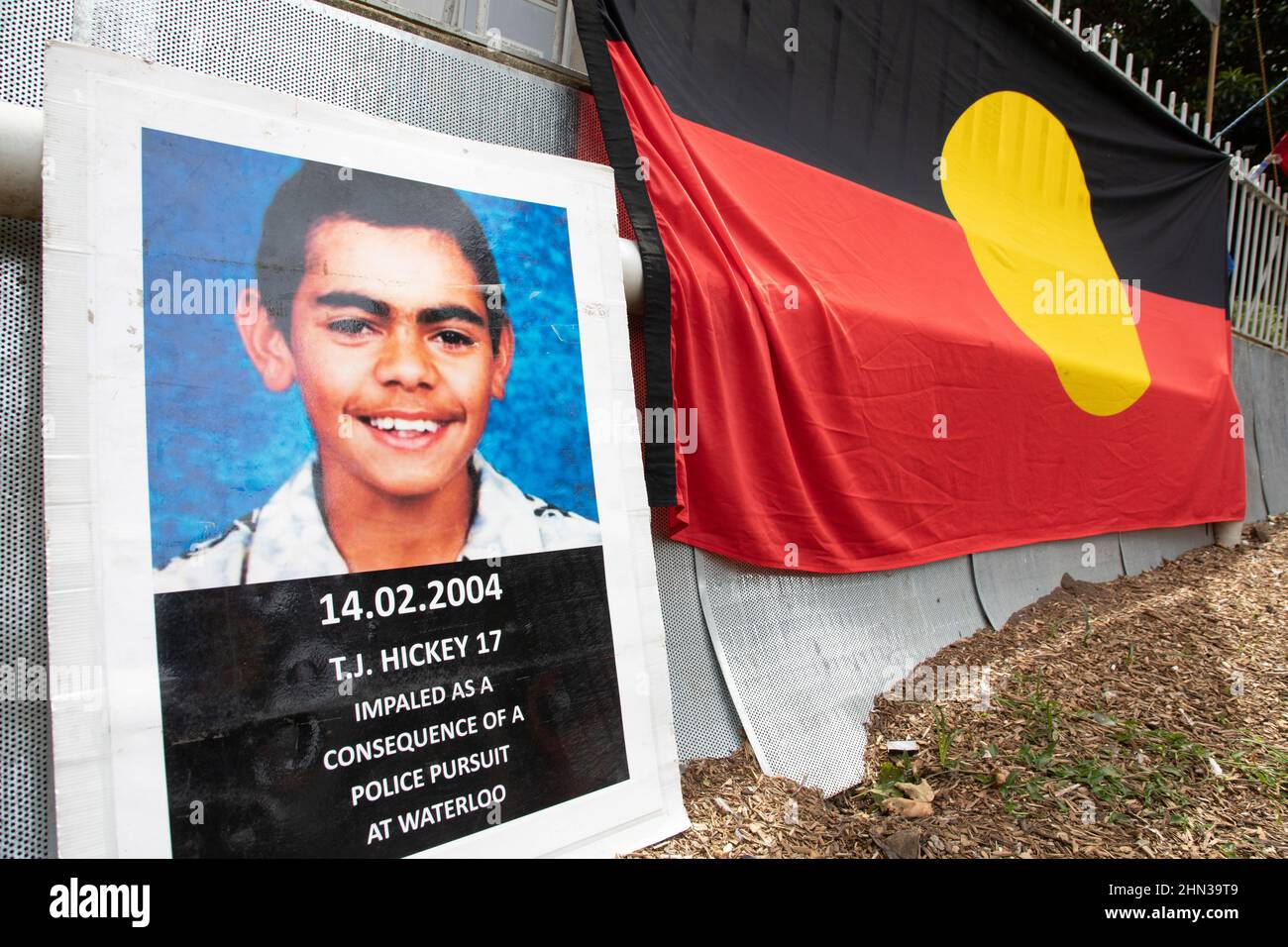 Sydney, Australia. 14 February 2022. Supporters assembled in TJ Hickey ...