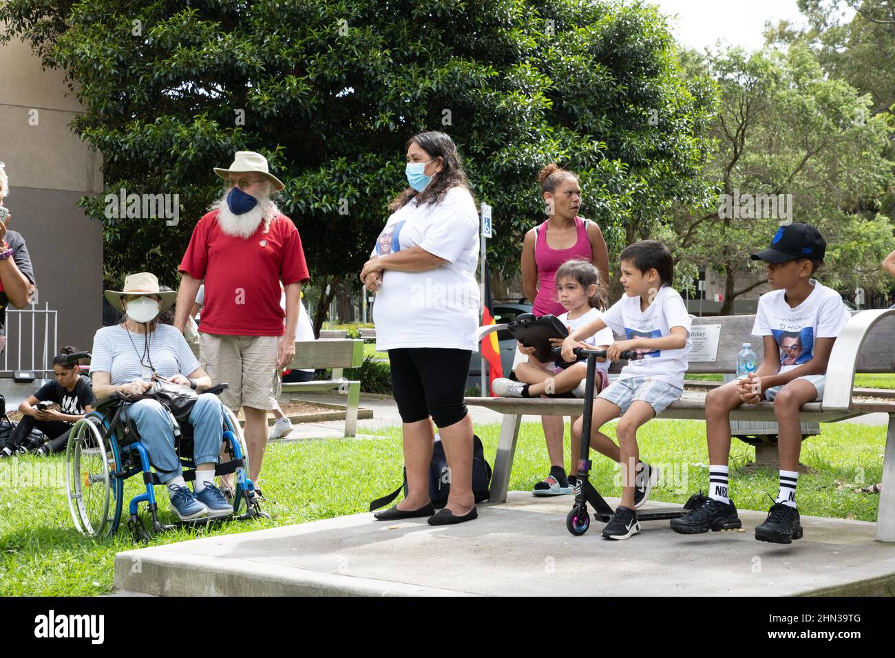 Sydney, Australia. 14 February 2022. Supporters assembled in TJ Hickey ...