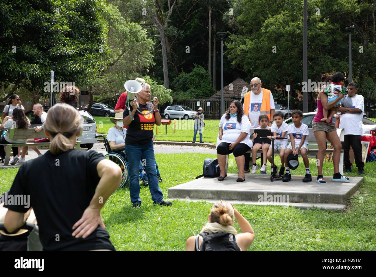 Sydney, Australia. 14 February 2022. Supporters assembled in TJ Hickey ...