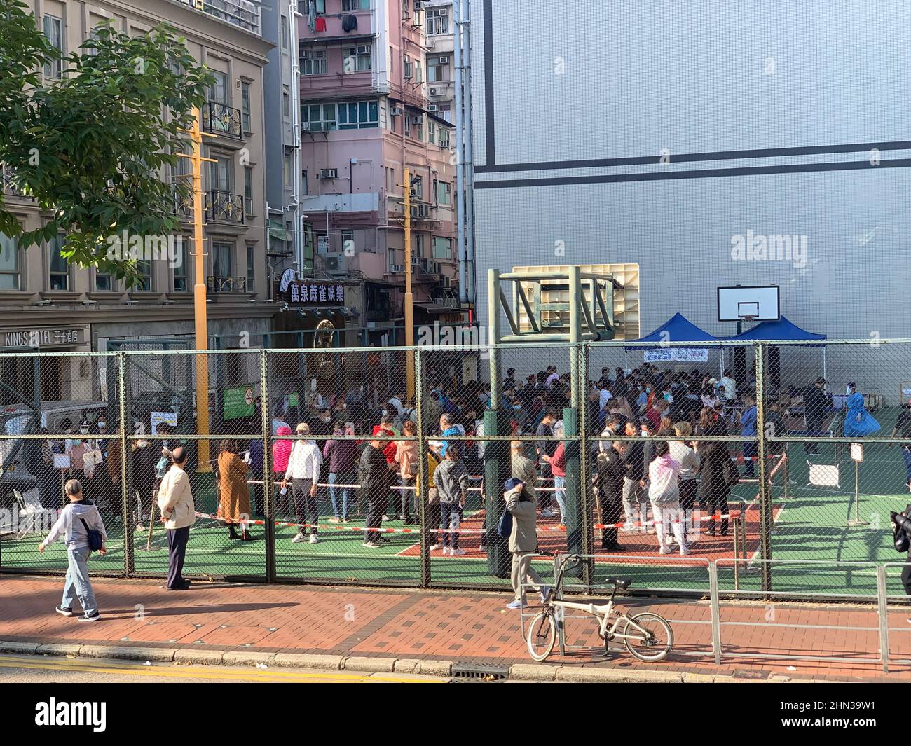 hong kong - February 11 2022: mobile specimen collection station in the ...