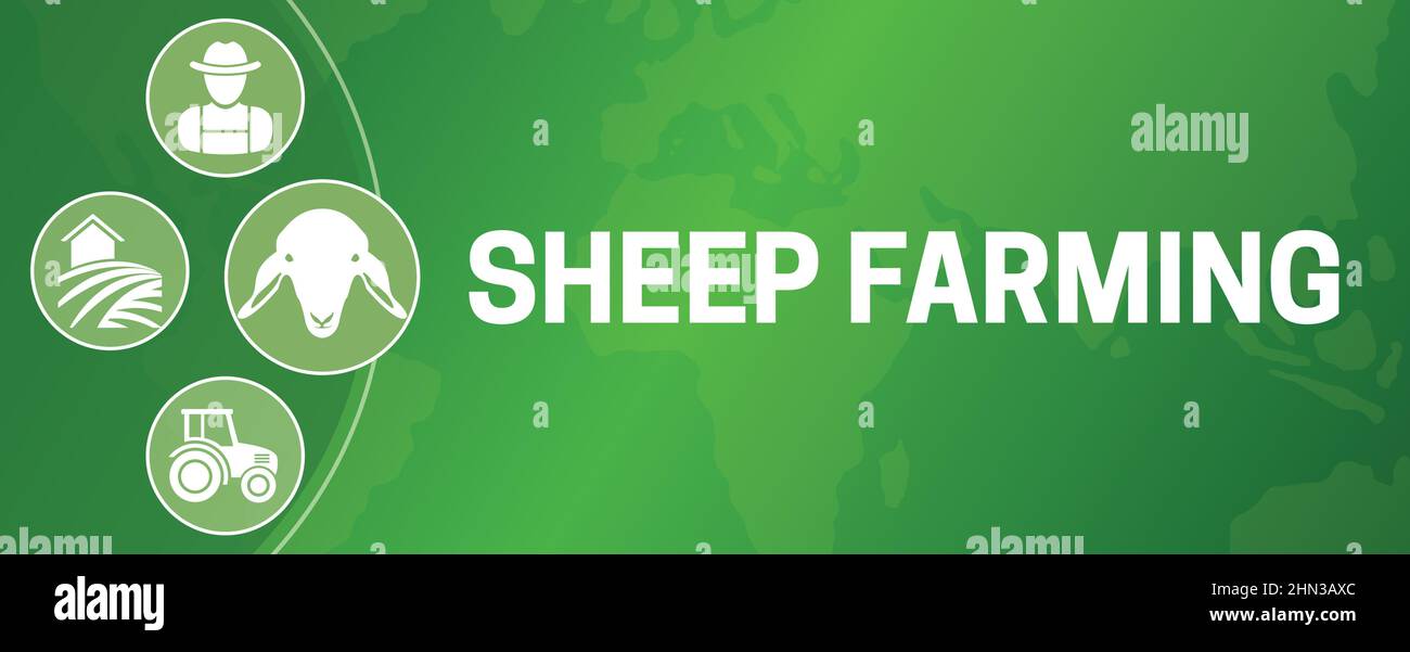 Farming field grazing sheep Stock Vector Images - Alamy