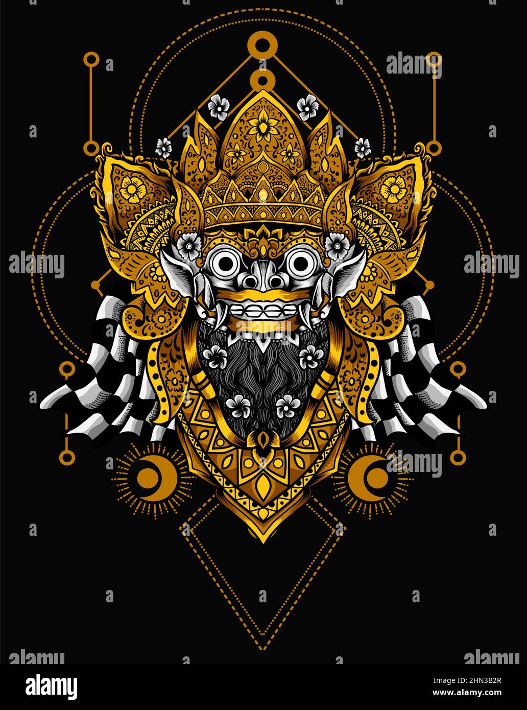 Barong dance performance Stock Vector Images - Alamy