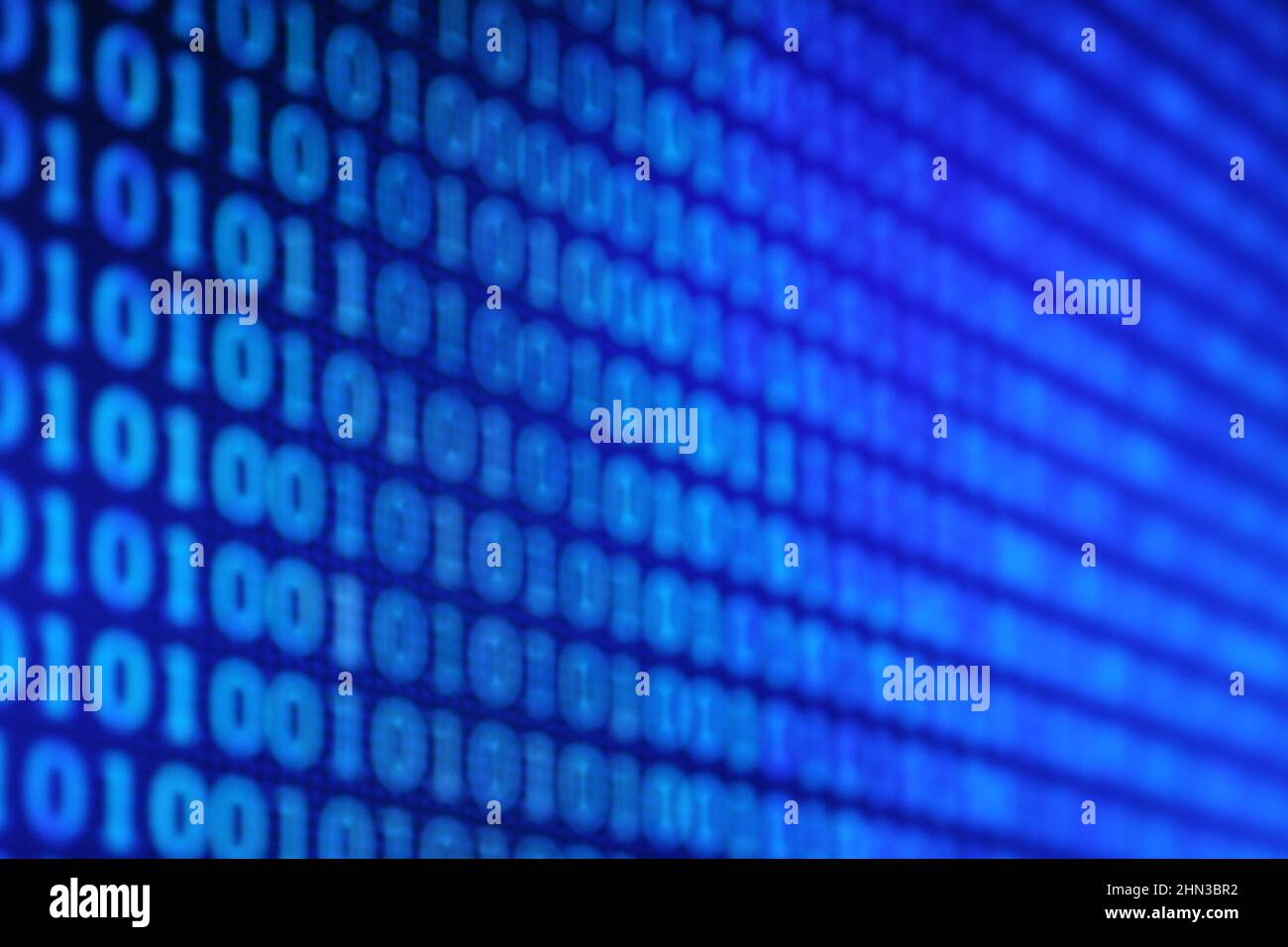 Illustration of running binary codes on a blue blurry background Stock ...
