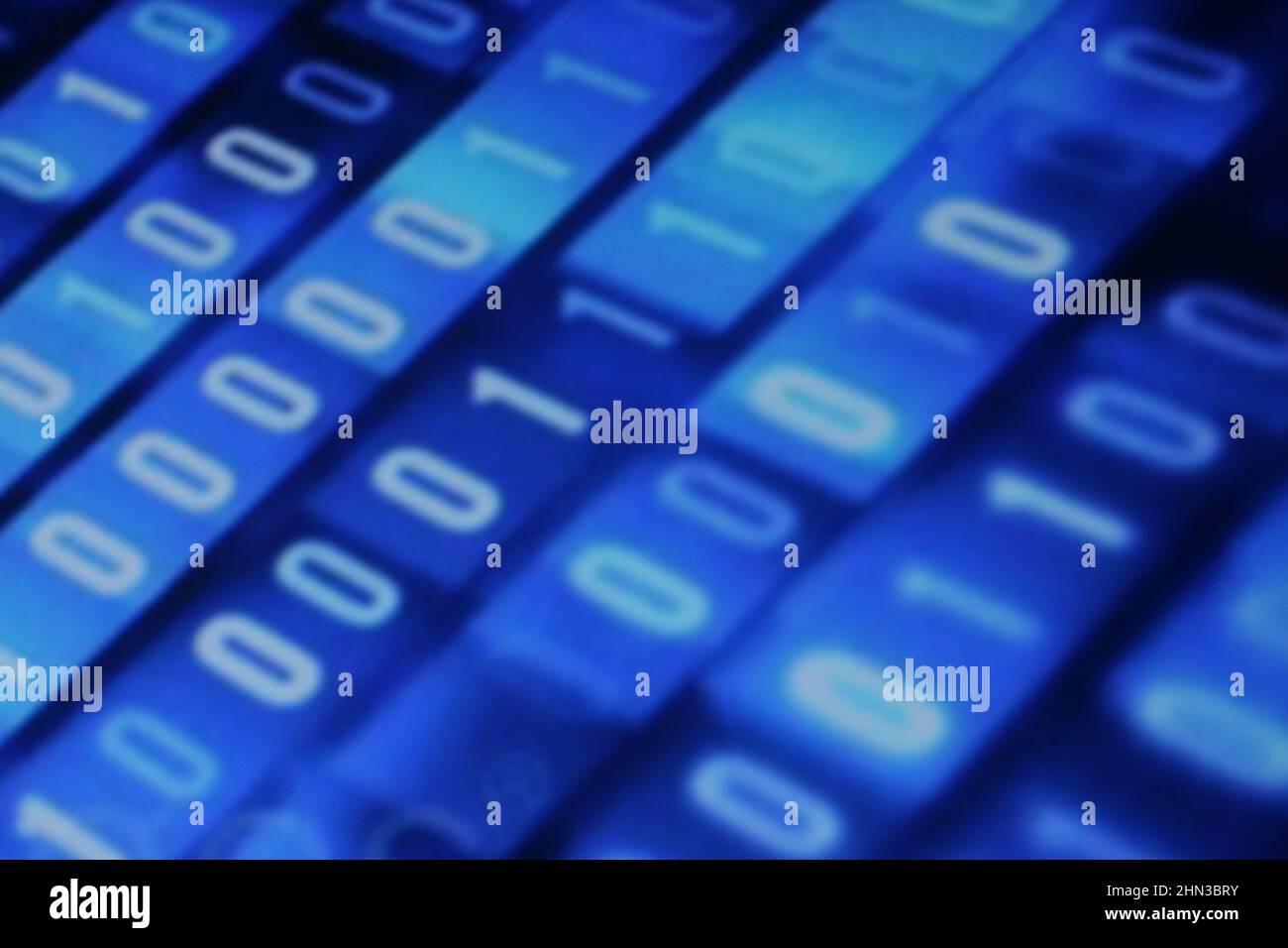 Illustration of running binary codes on a blue blurry background Stock ...