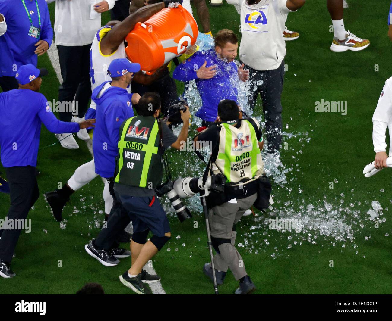 Los Angeles, California, USA. 13th Feb, 2022. Los Angeles Rams head ...