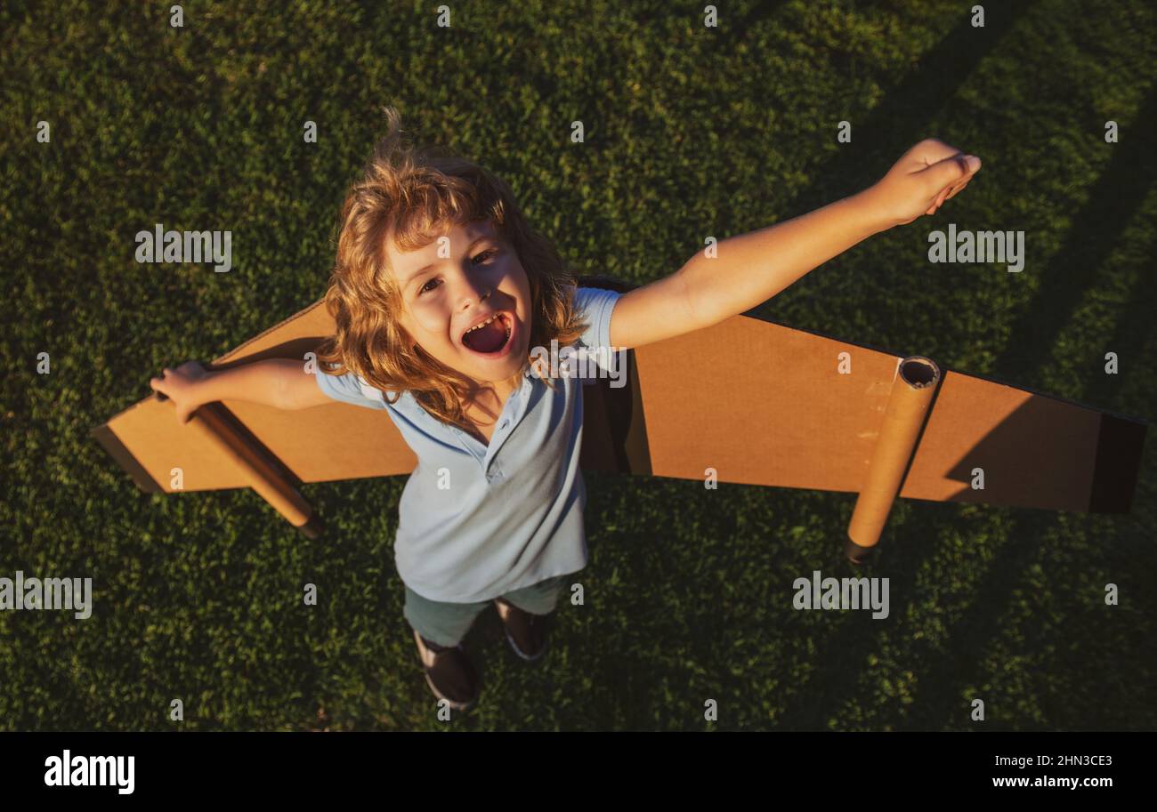 Excited kid boy leader hi-res stock photography and images - Alamy