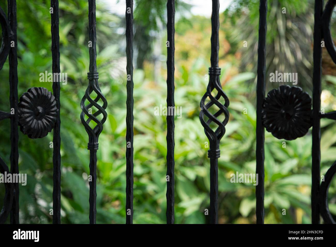 Rustic beautiful old house railing with natural background Stock Photo ...