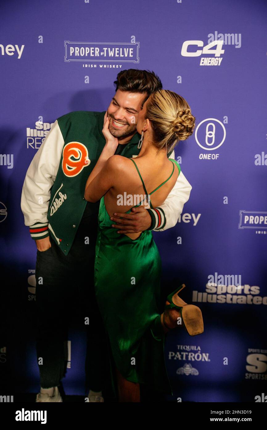 Los Angeles, USA. 13th Feb, 2022. Hannah Godwin and Dylan Barbour ...