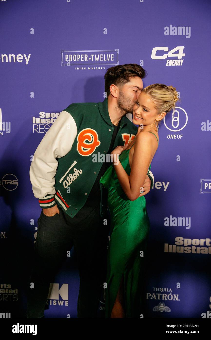 Los Angeles, USA. 13th Feb, 2022. Hannah Godwin and Dylan Barbour ...