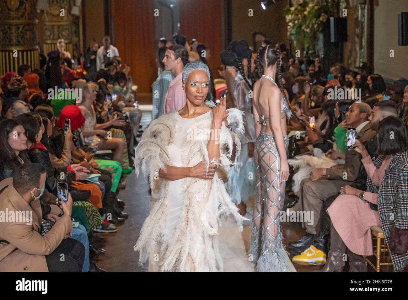 NEW YORK, NY - FEBRUARY 10: Models walk the runway at the Tia Adeola ...