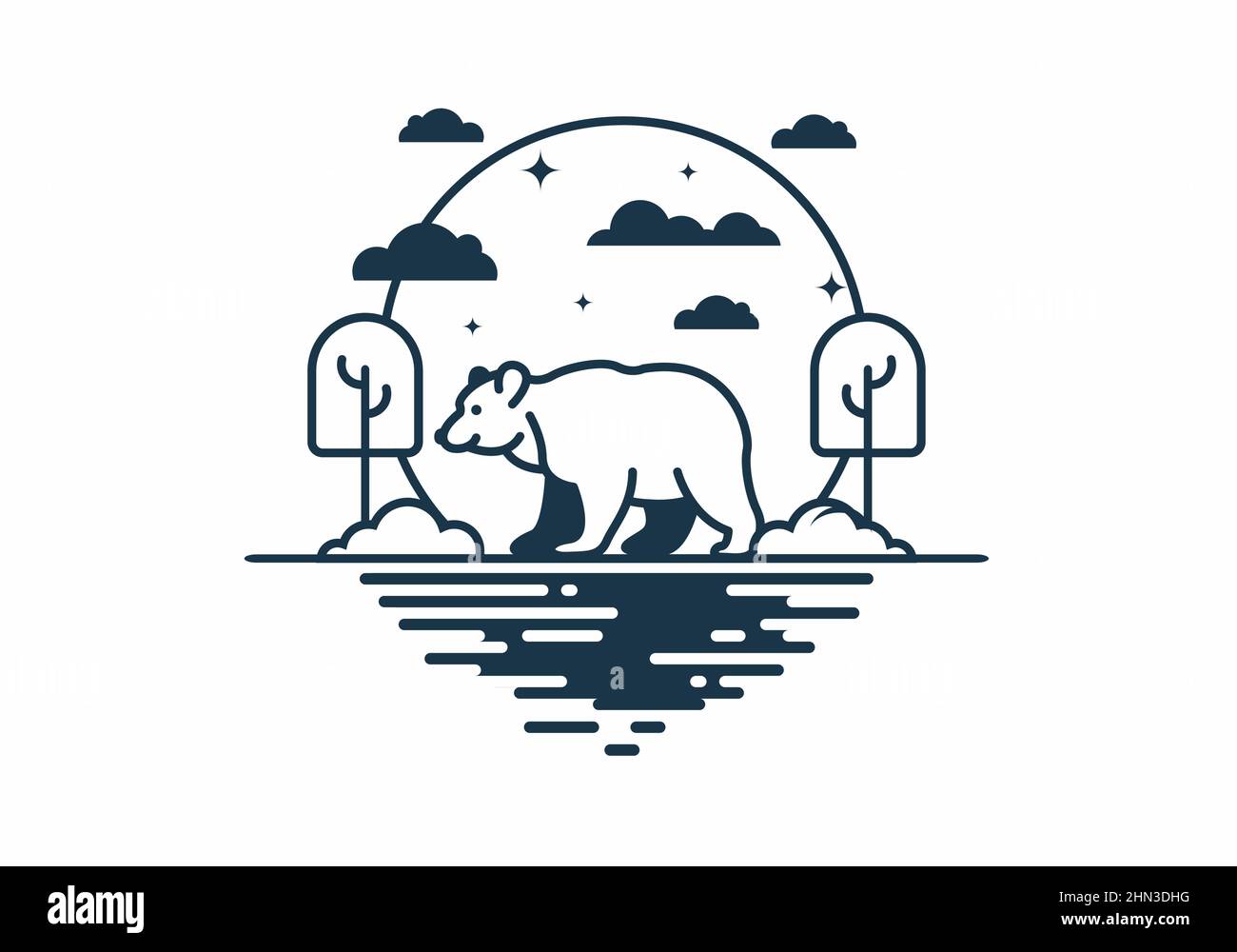 Line art illustration of wild bear design Stock Vector Image & Art - Alamy