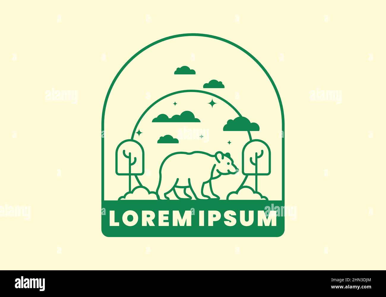 Line art illustration of wild bear design Stock Vector Image & Art - Alamy