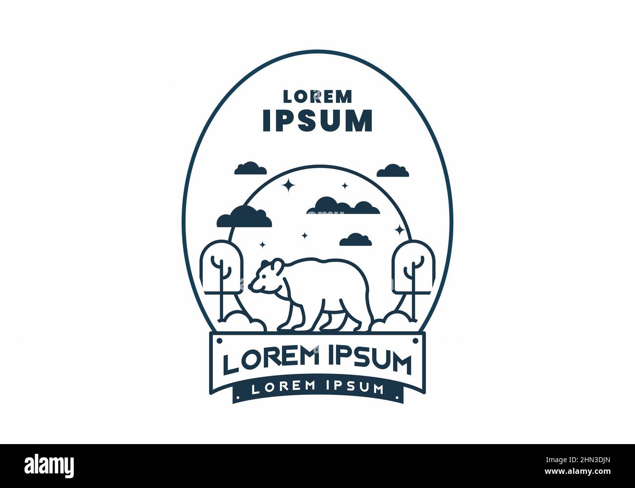 Line art illustration of wild bear design Stock Vector Image & Art - Alamy