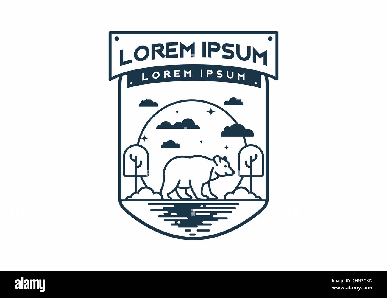 Line art illustration of wild bear design Stock Vector Image & Art - Alamy