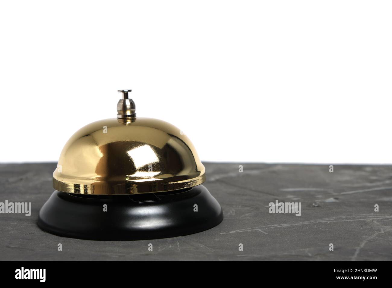 Gilded hotel service bell on a white background, isolate Stock Photo ...