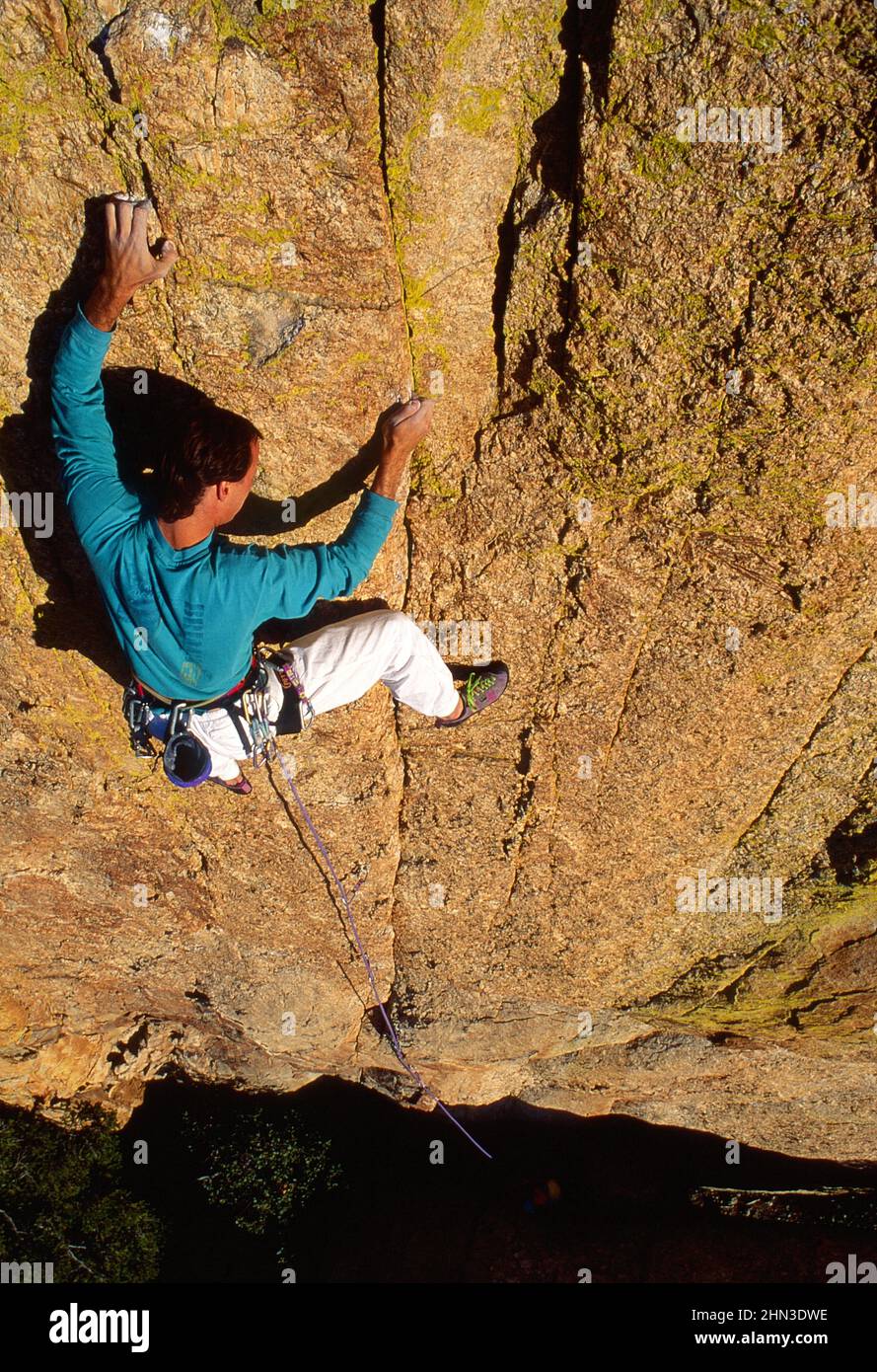 Single male climbing in the Santa Catalina Mountains, Arizona Stock ...
